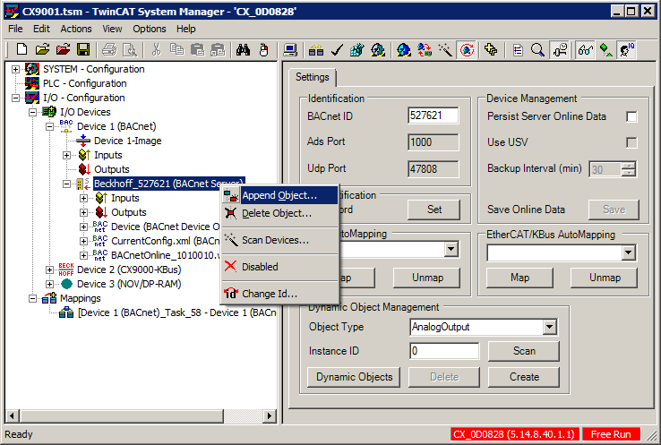 Example Manual Linking Of Hardware Terminal Bacnet Binaryinput And Plc Program
