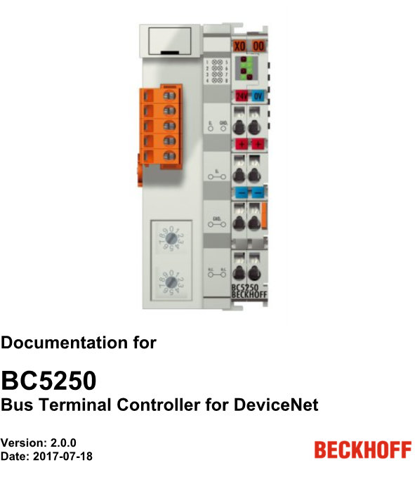 BC5250 - Bus Terminal Controller for DeviceNet