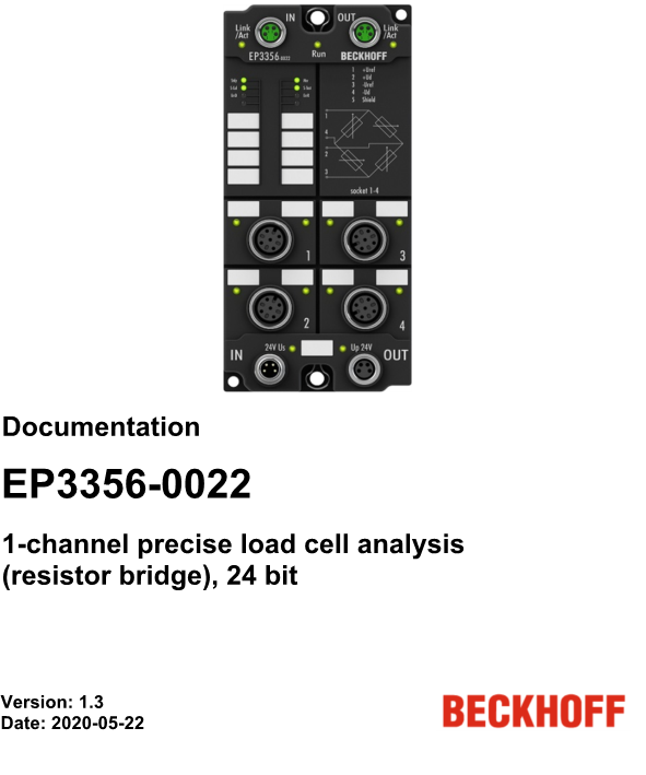 EP3356-0022 - 1-channel precise load cell analysis (resistor bridge ...