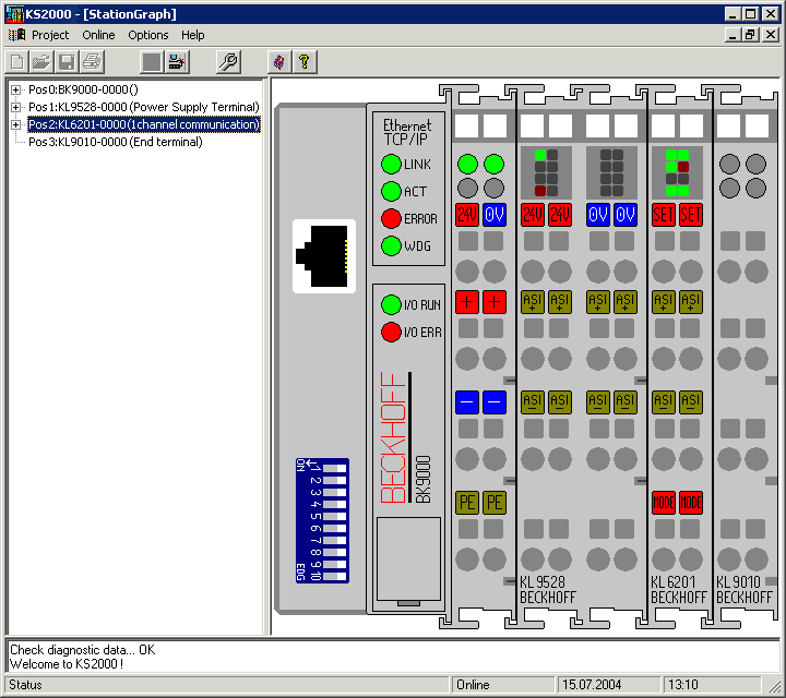 Configuration of the KL6201/KL6211