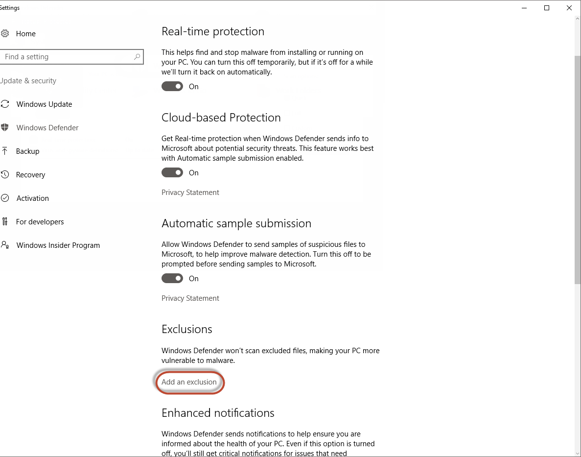 Determining monitoring exceptions