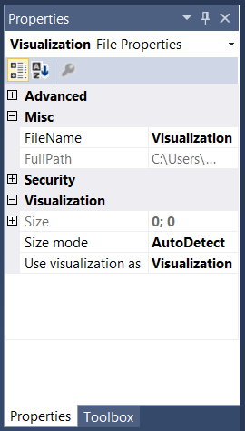 Visualization object