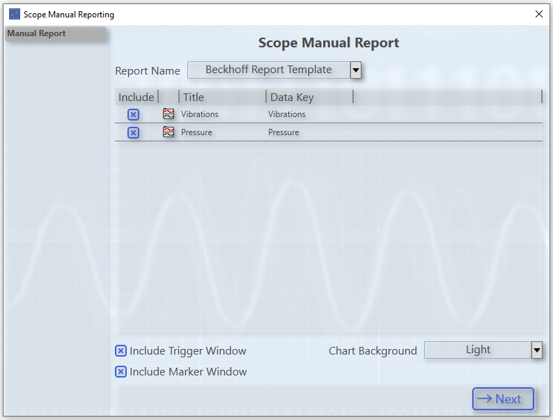 Scope Manual Report Wizard